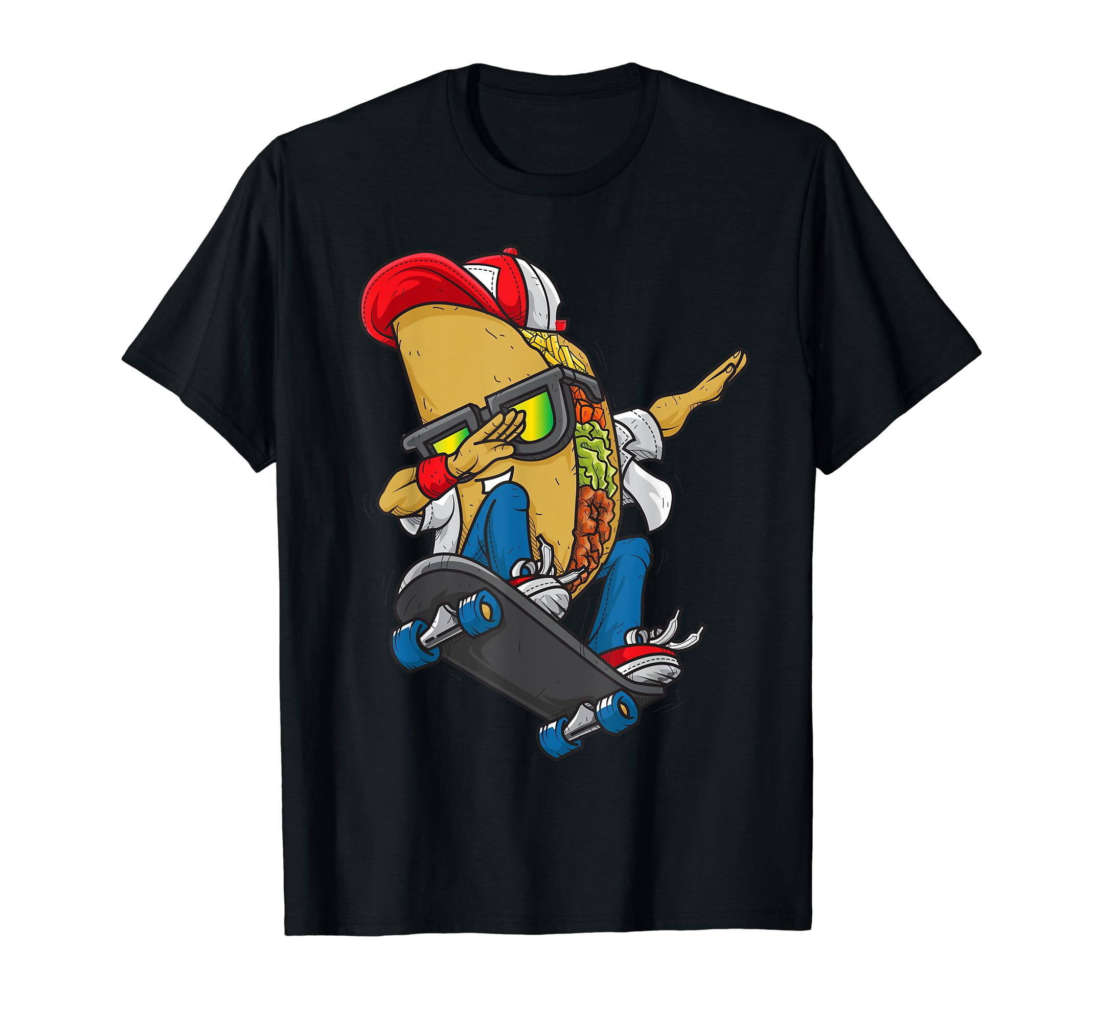 Skateboard Skater Gift Shirts Men Boys Skateboarding Tacos T-Shirt ...
