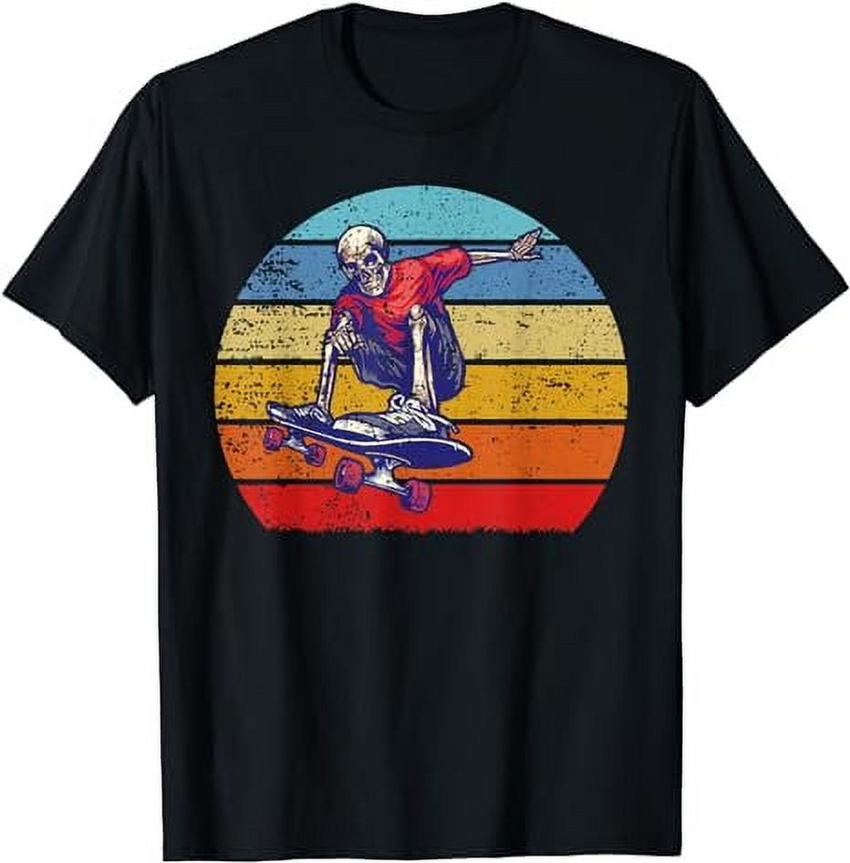 Skateboard Skeleton Skater Retro Vintage Skating T-Shirt - Walmart.com