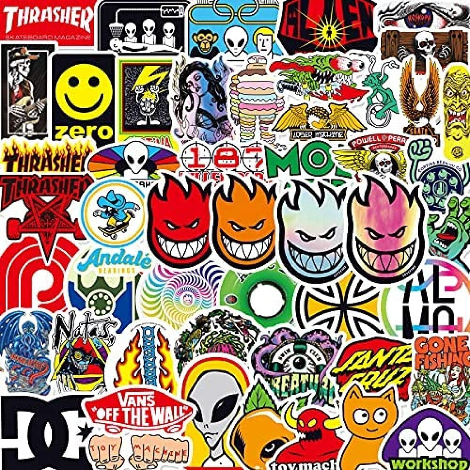 Skateboard Stickers | 50 Pcs Cool Stickers and Decal | Skateboard ...