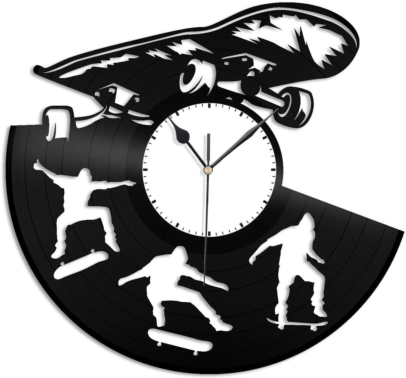 Skateboard Vinyl Wall Clock,Vinyl Record Clock Wall Art Unique Room ...