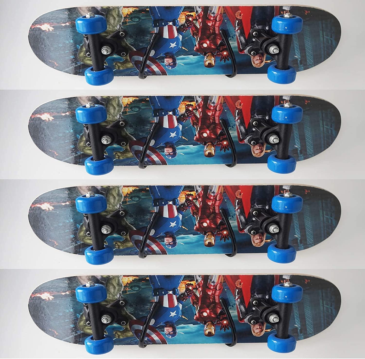 Skateboard Wall Rack Storage, Holds 4 Boards, Longboard Wall Display ...