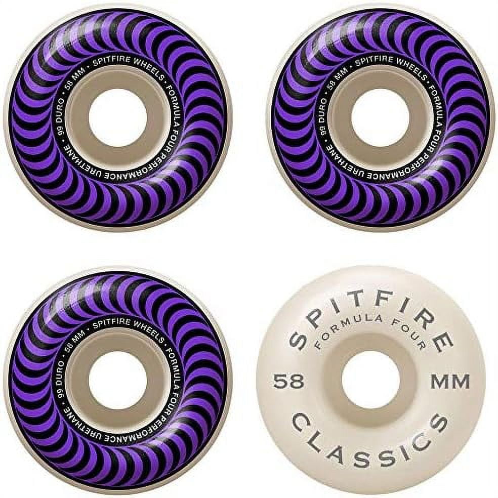 Wheels Formula Four Classic Swirl White w/Purple Skateboard Wheels ...