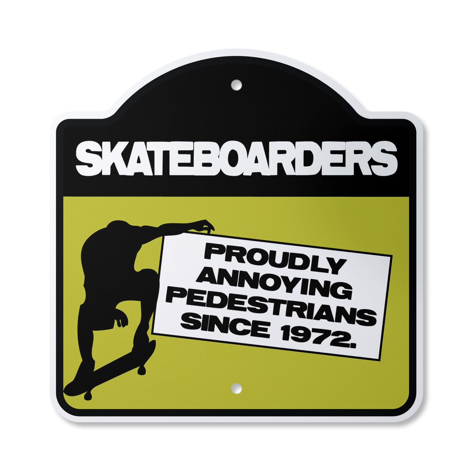 Skateboarders Annoying Pedestrians 14" X 14" Sign | Indoor/Outdoor ...