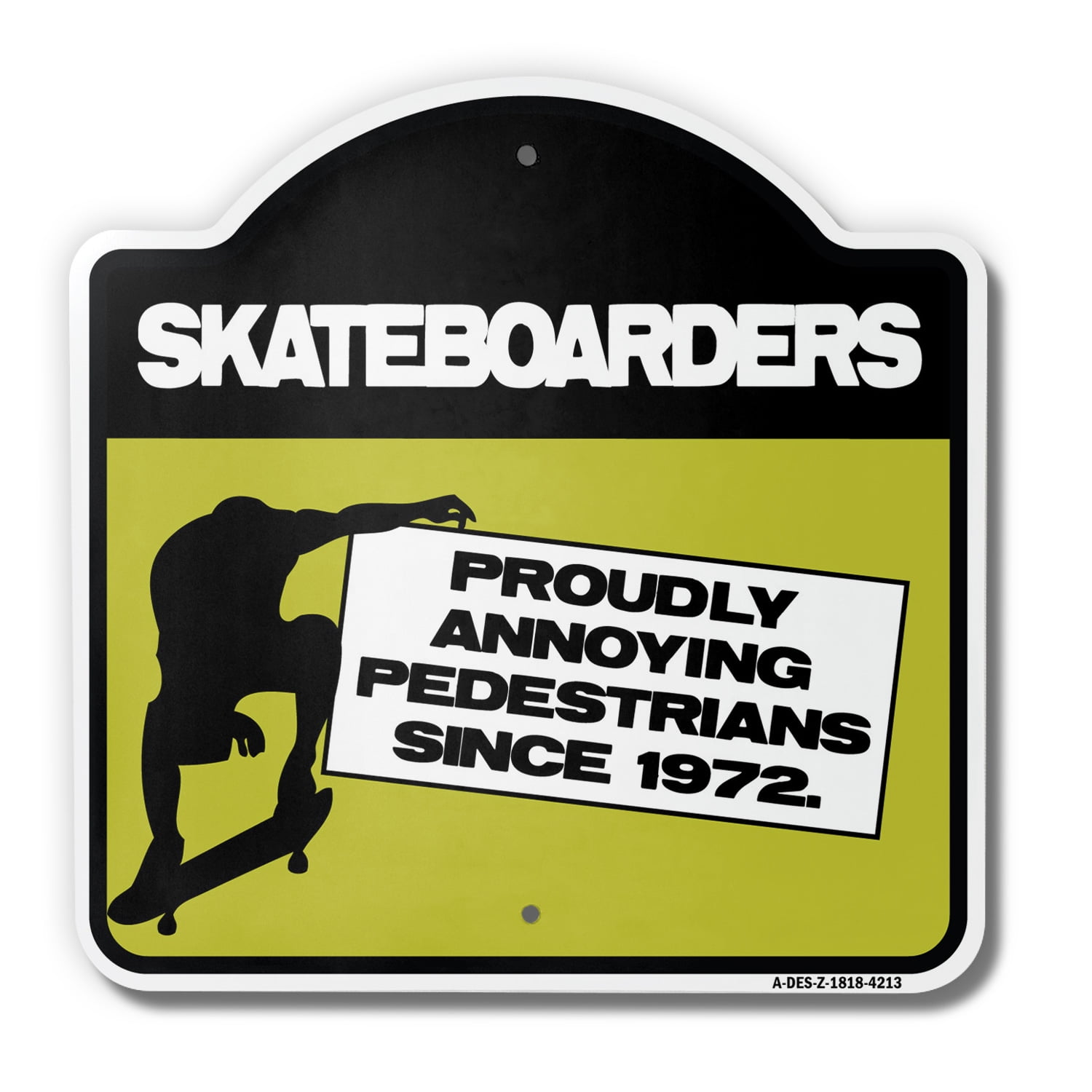Skateboarders Annoying Pedestrians 18" X 18" Heavy-Gauge Aluminum ...