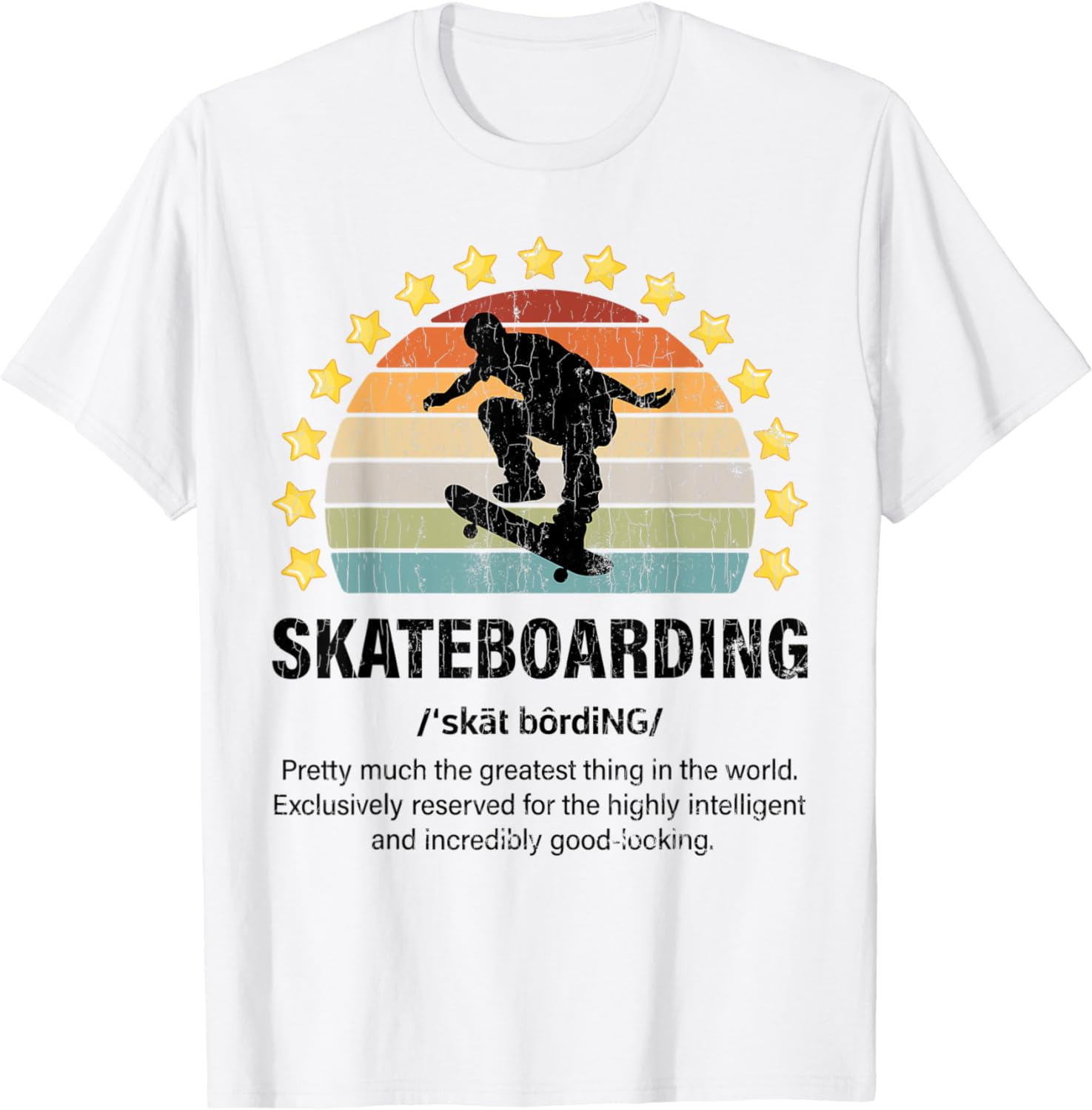 Skateboarding Definition Fun Skateboard Skateboarder Graphic T-Shirt ...