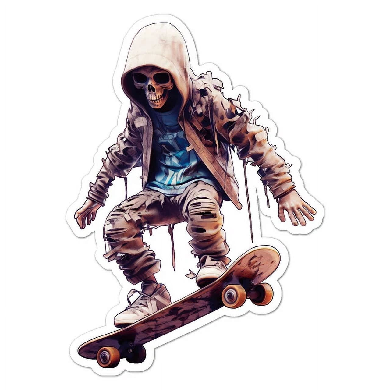 Skateboarding Skeleton Sticker Indoor Outdoor Phone Decal Water Bottle ...