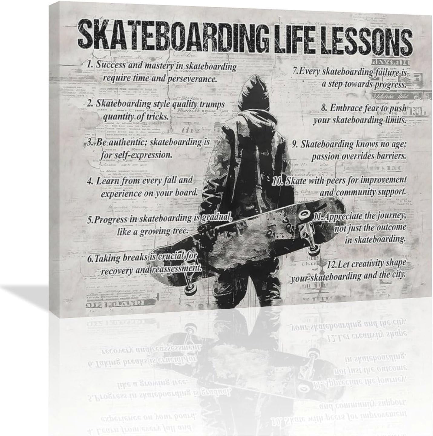 Skateboarding Sports Wall Art Skateboarding Life Lessons Wall Decor ...
