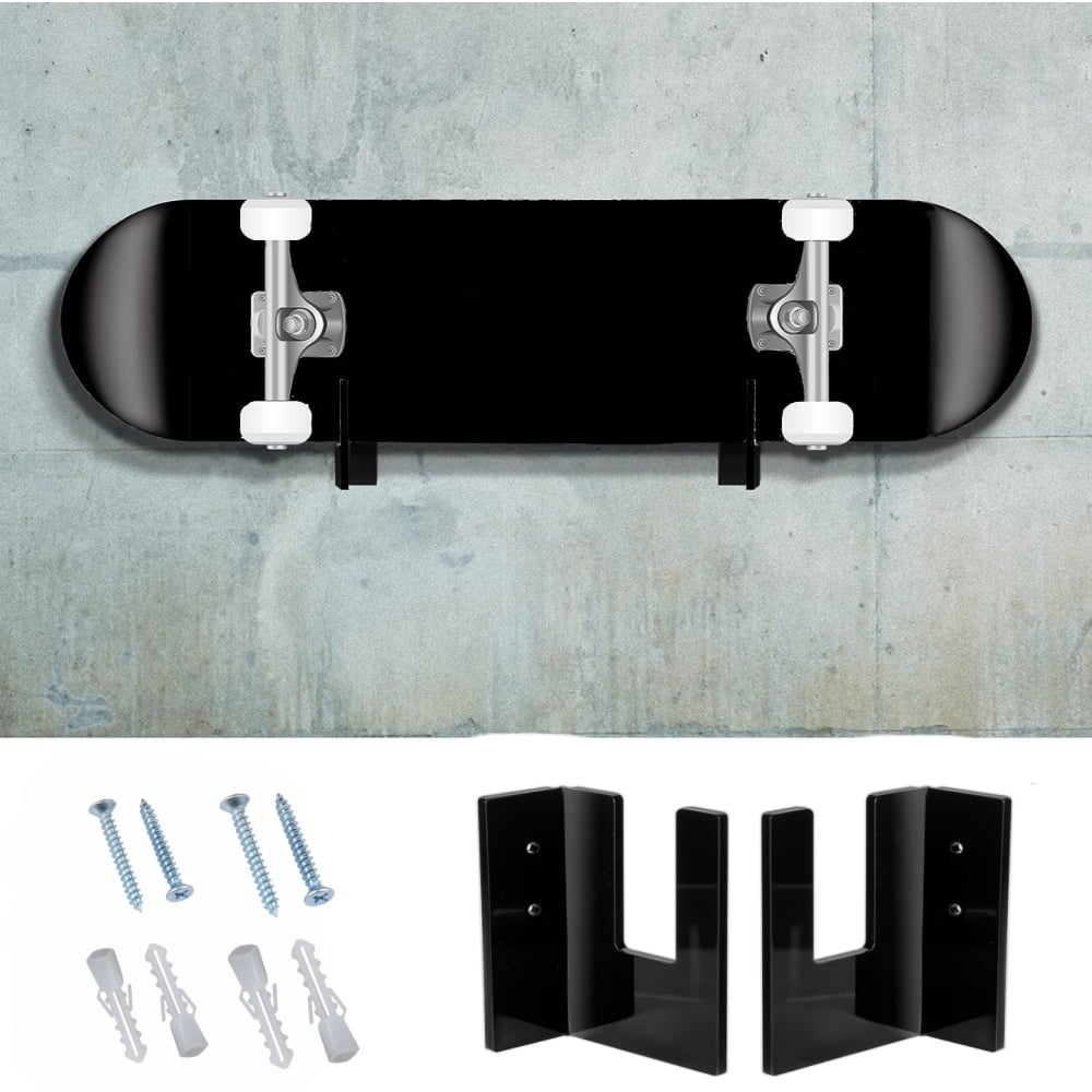 Skateboards 2 Pairs Skateboard Display Rack Acrylic Wall Stand Fixed ...