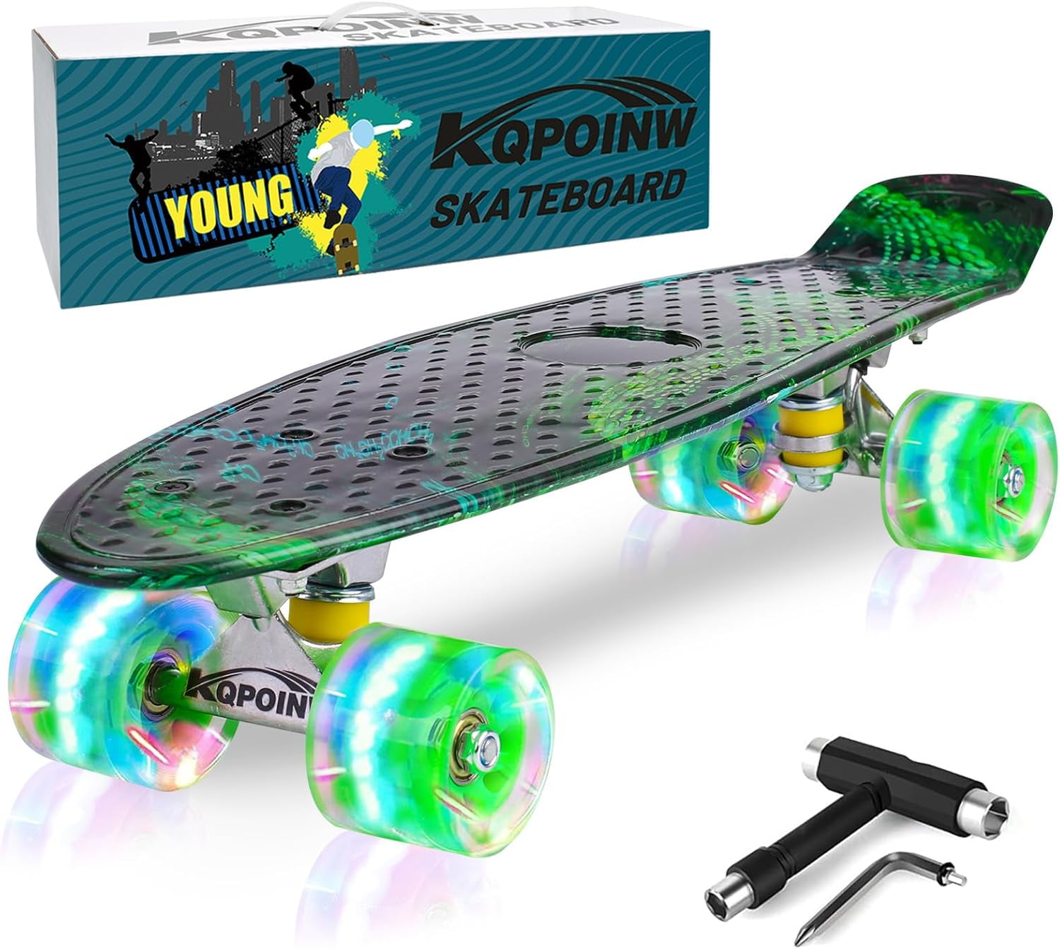 Skateboards, 22" Complete Skateboard, Mini Cruiser Skateboard for Kids ...