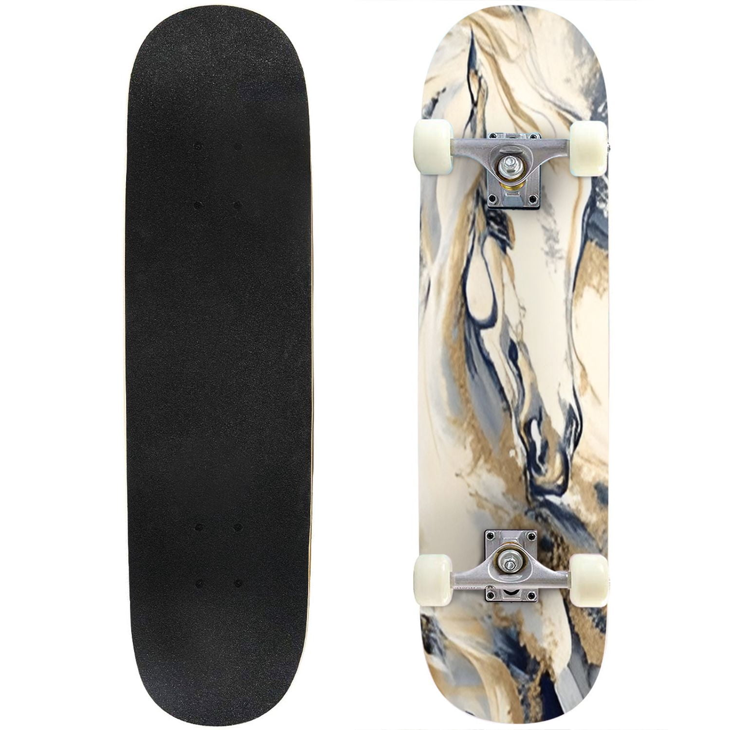 Skateboards Abstract oil Art gold horse modern artwork paint spots ...