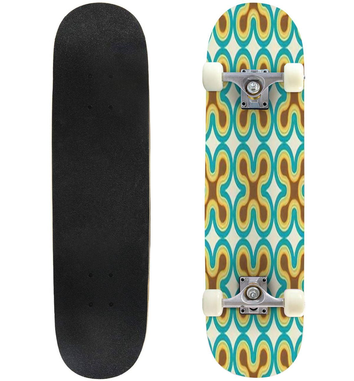 Skateboards for Beginners 50s Mid Century Modern Seamless colorful ...