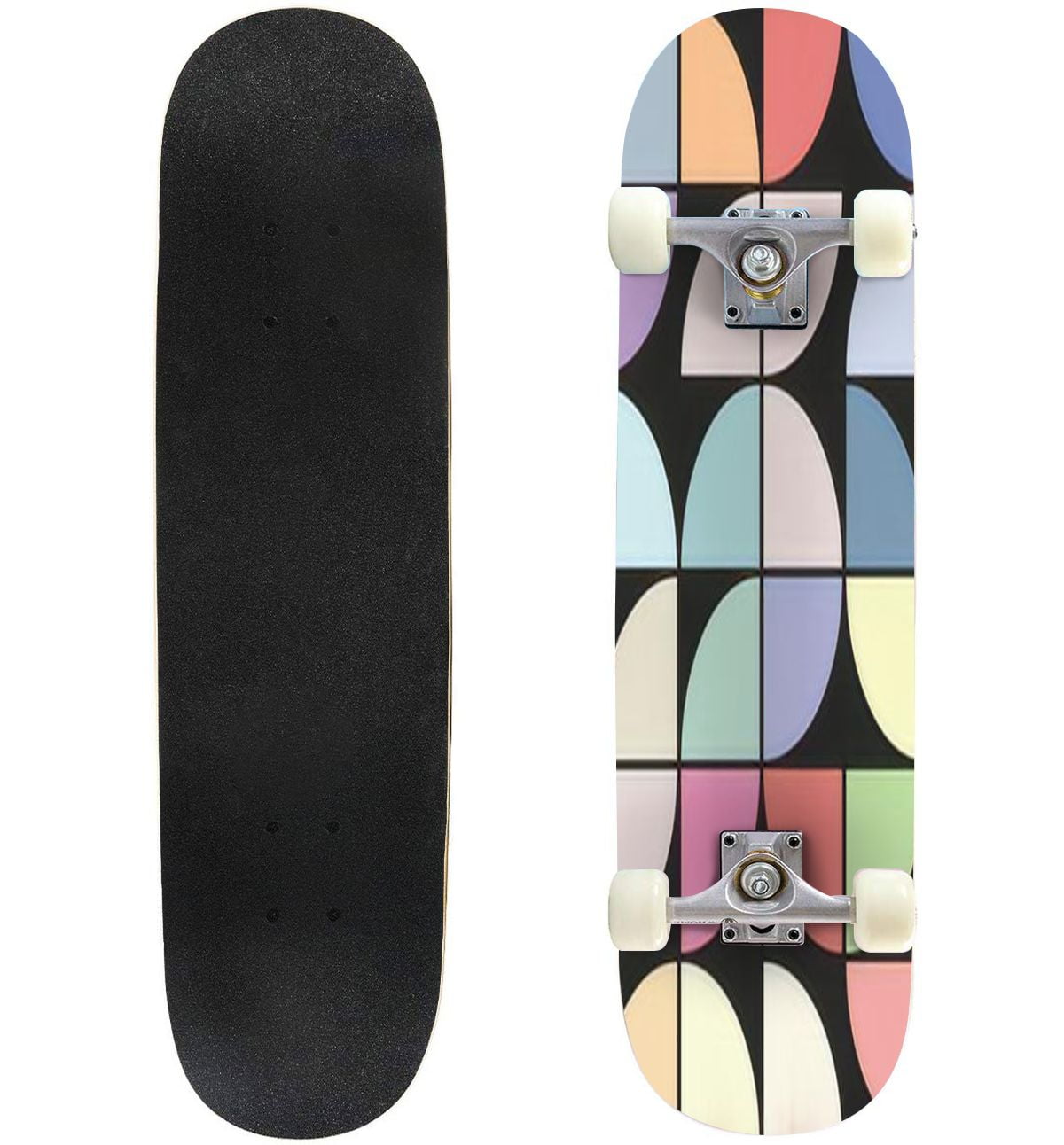 Skateboards for Beginners 70s Geometric shapes Vintage Style Mid ...