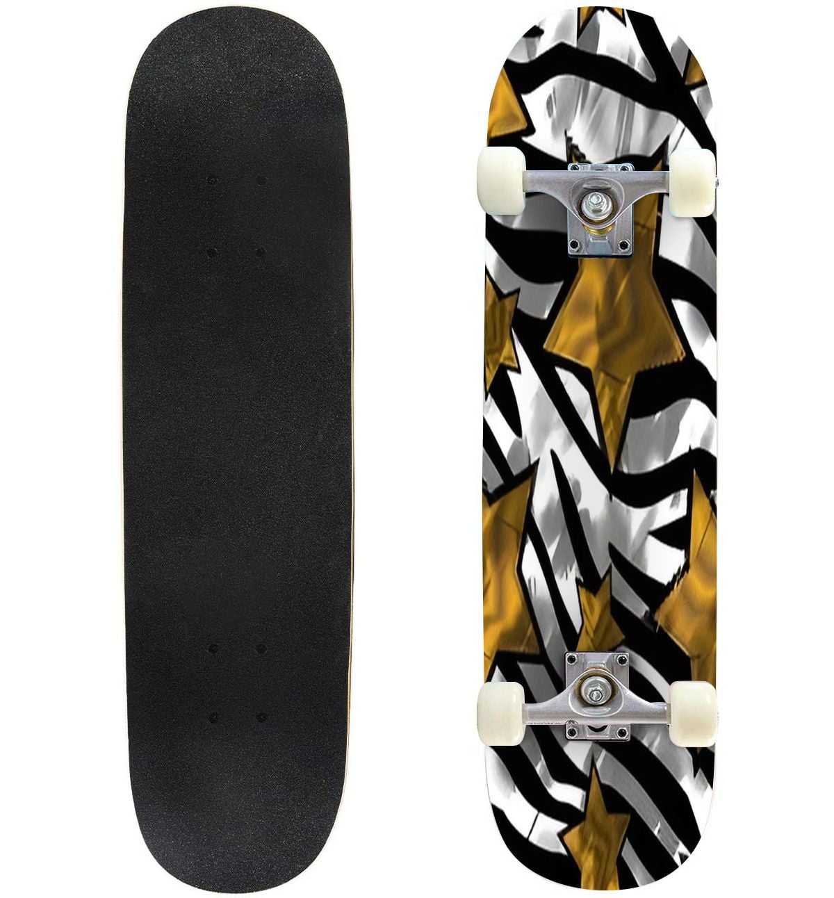 Skateboards for Beginners Abstract Hand Drawing Scribble Embroidery Stars Seamless Pattern Tie ...