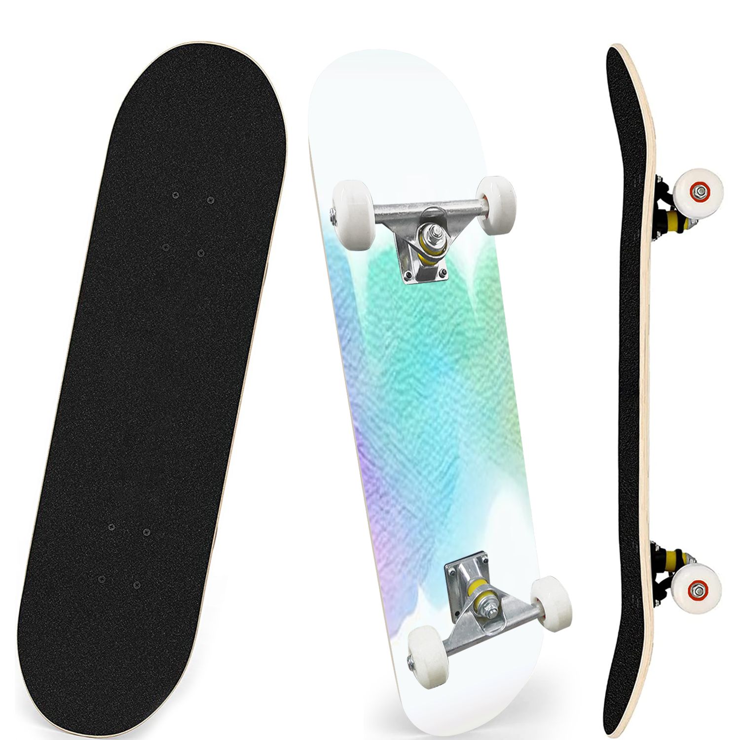 Skateboards for Beginners Abstract colorful watercolor 7 Layer Maple ...