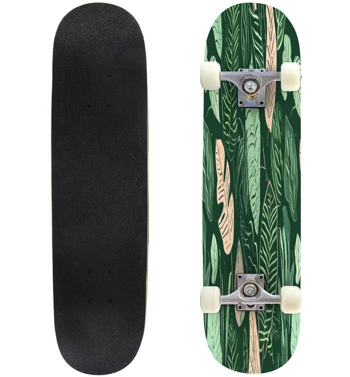 Skateboards for Beginners Abstract seamless tropical leaves draw ...