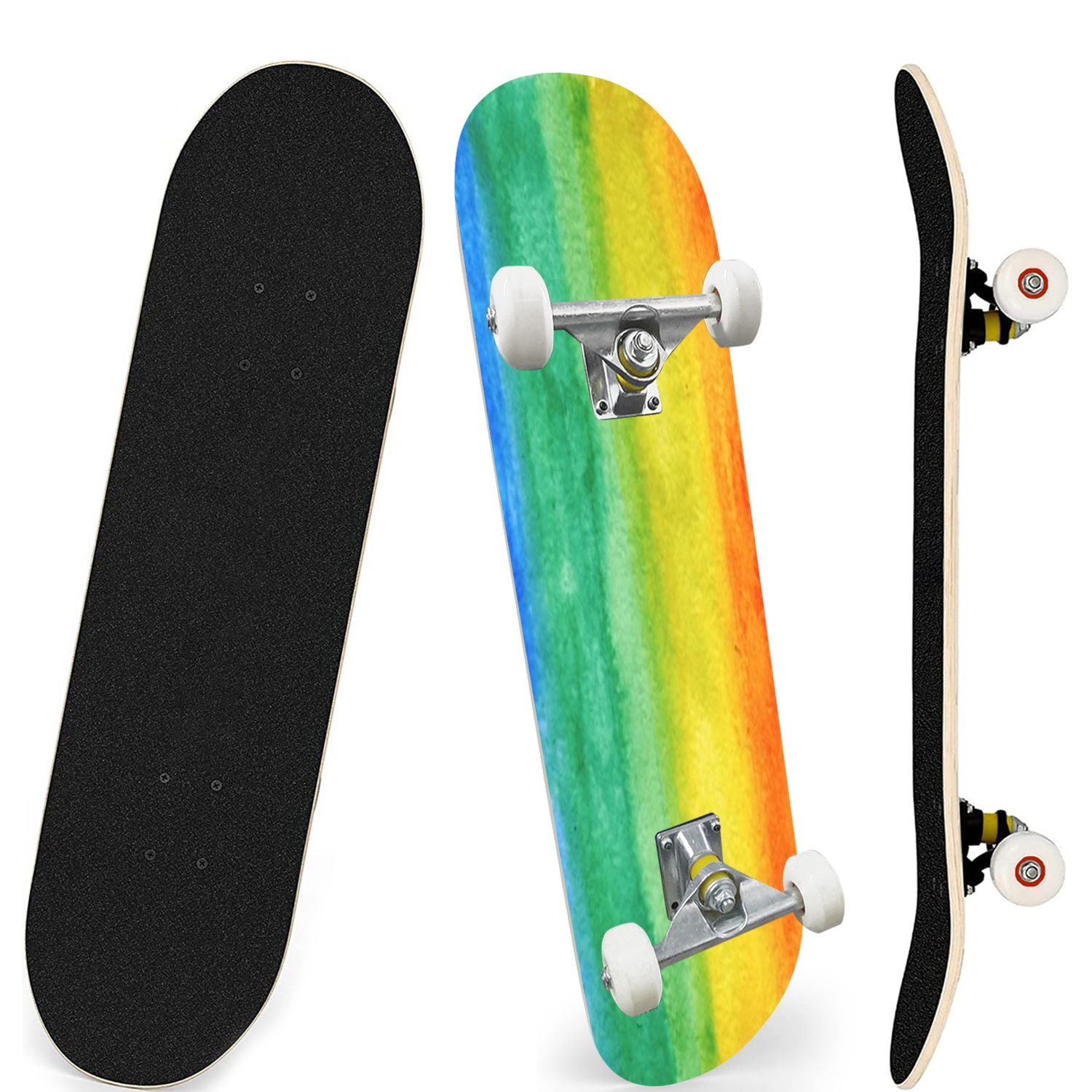 Skateboards for Beginners Abstract watercolor gradient bright rainbow ...