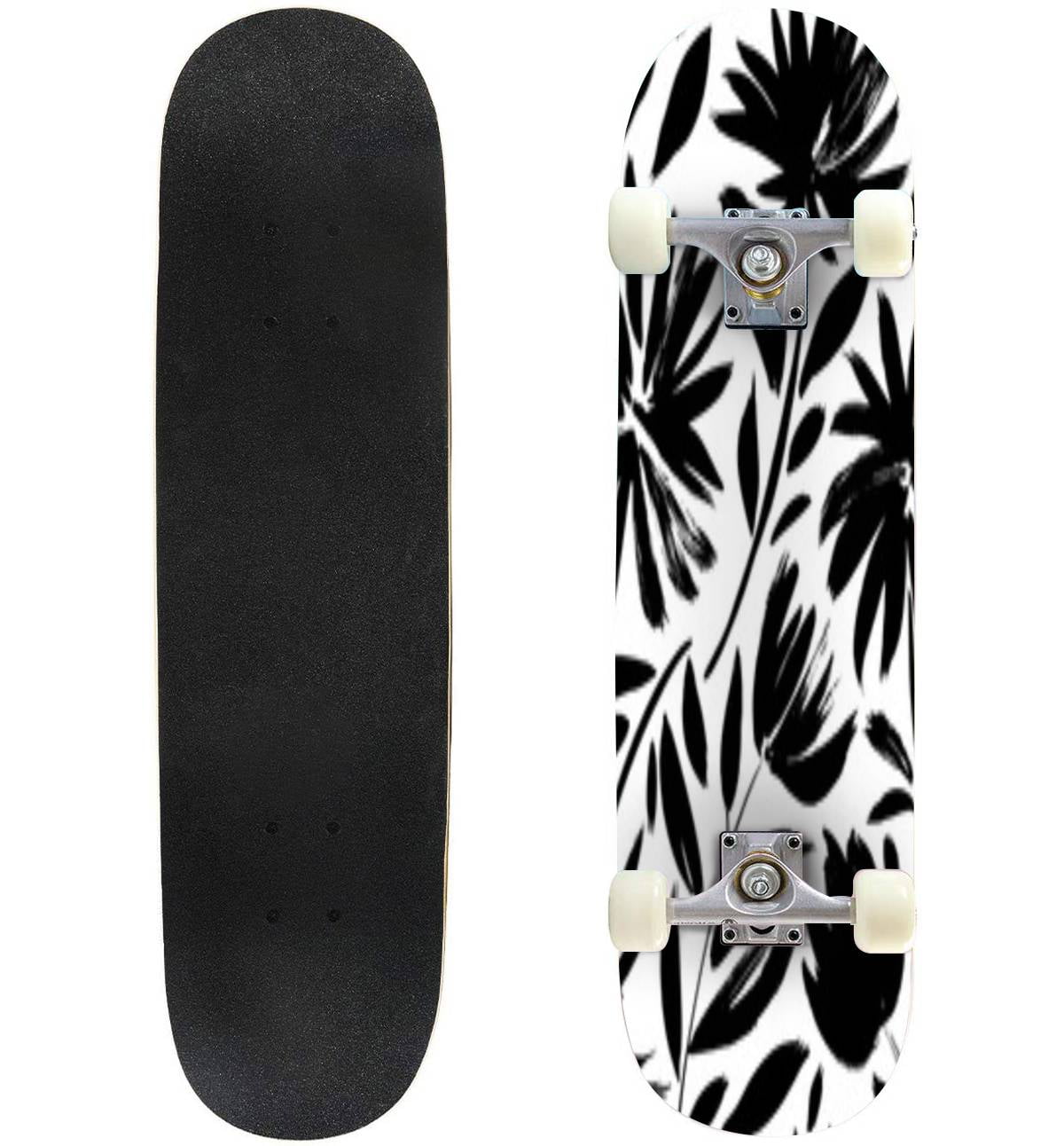 Skateboards for Beginners Black aster seamless pattern Hand drawn ...