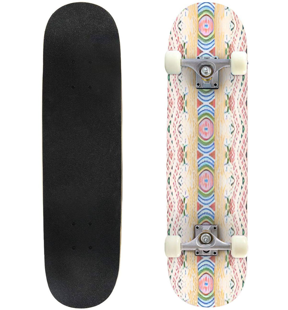Skateboards for Beginners Blue Color Geometric Pattern Purple Color ...