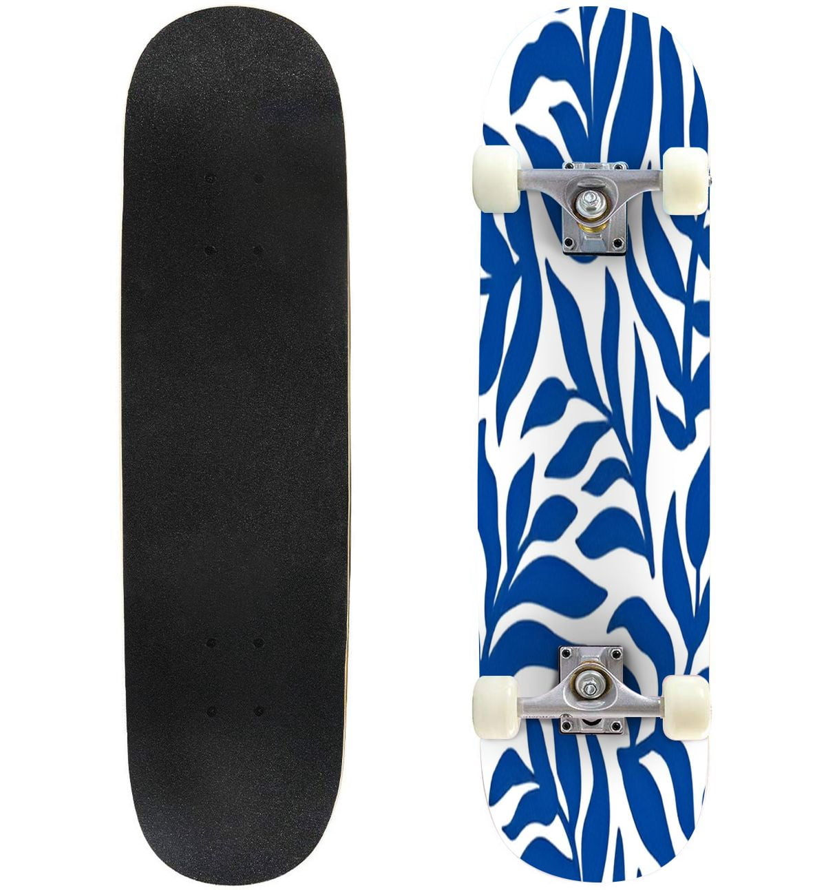 Skateboards for Beginners Blue plants seamless pattern Minimal abstract ...
