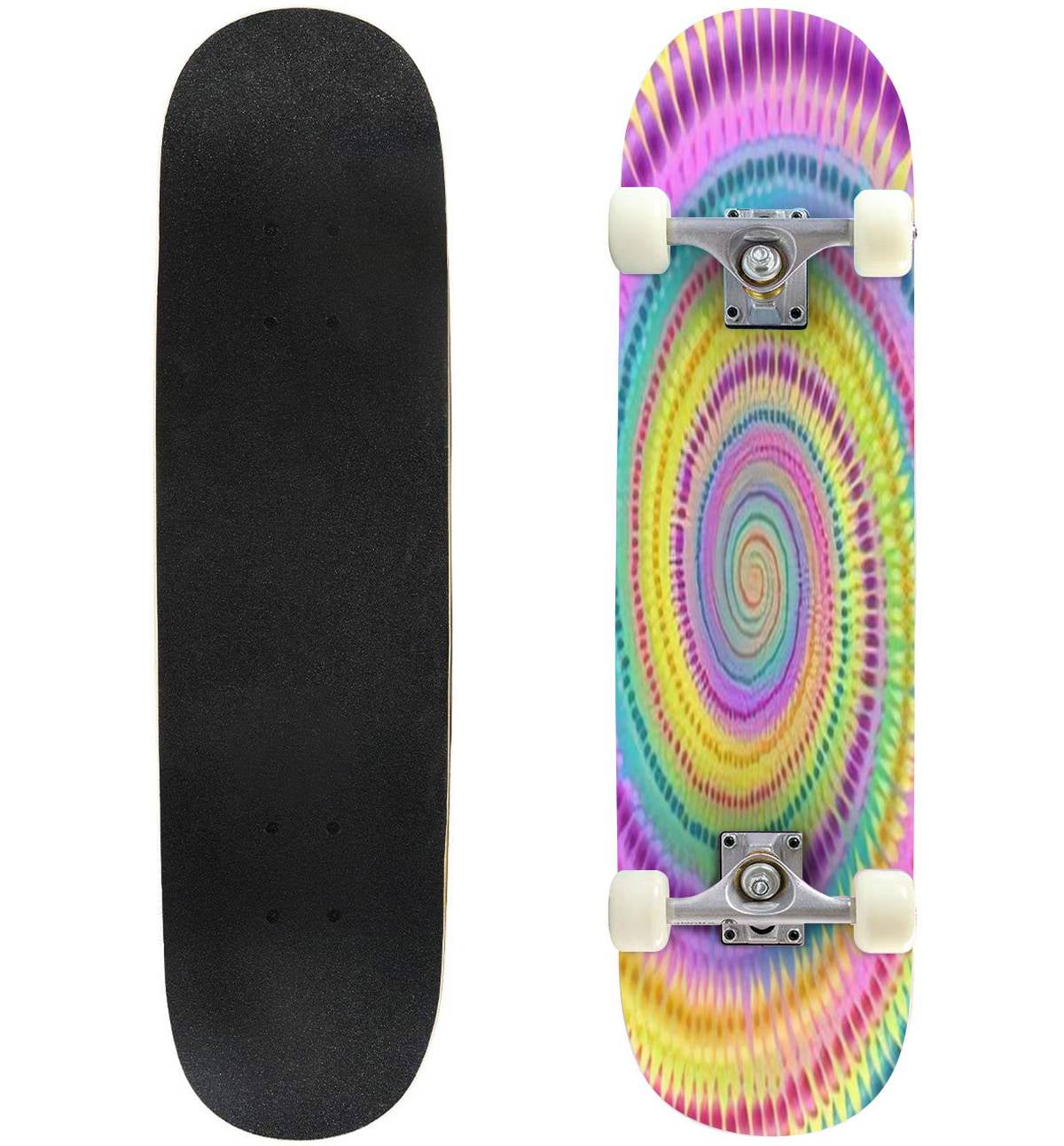 Skateboards for Beginners Boho tie dye Hippie style Watercolor Rainbow ...