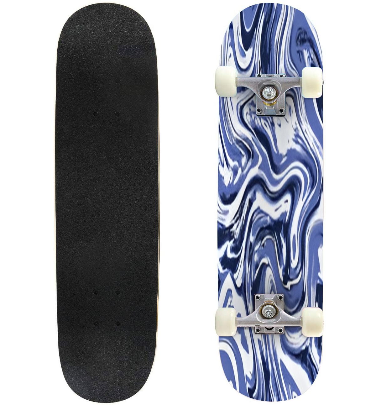 Skateboards for Beginners Bright Repeat Modern Oil Light Blue Color ...