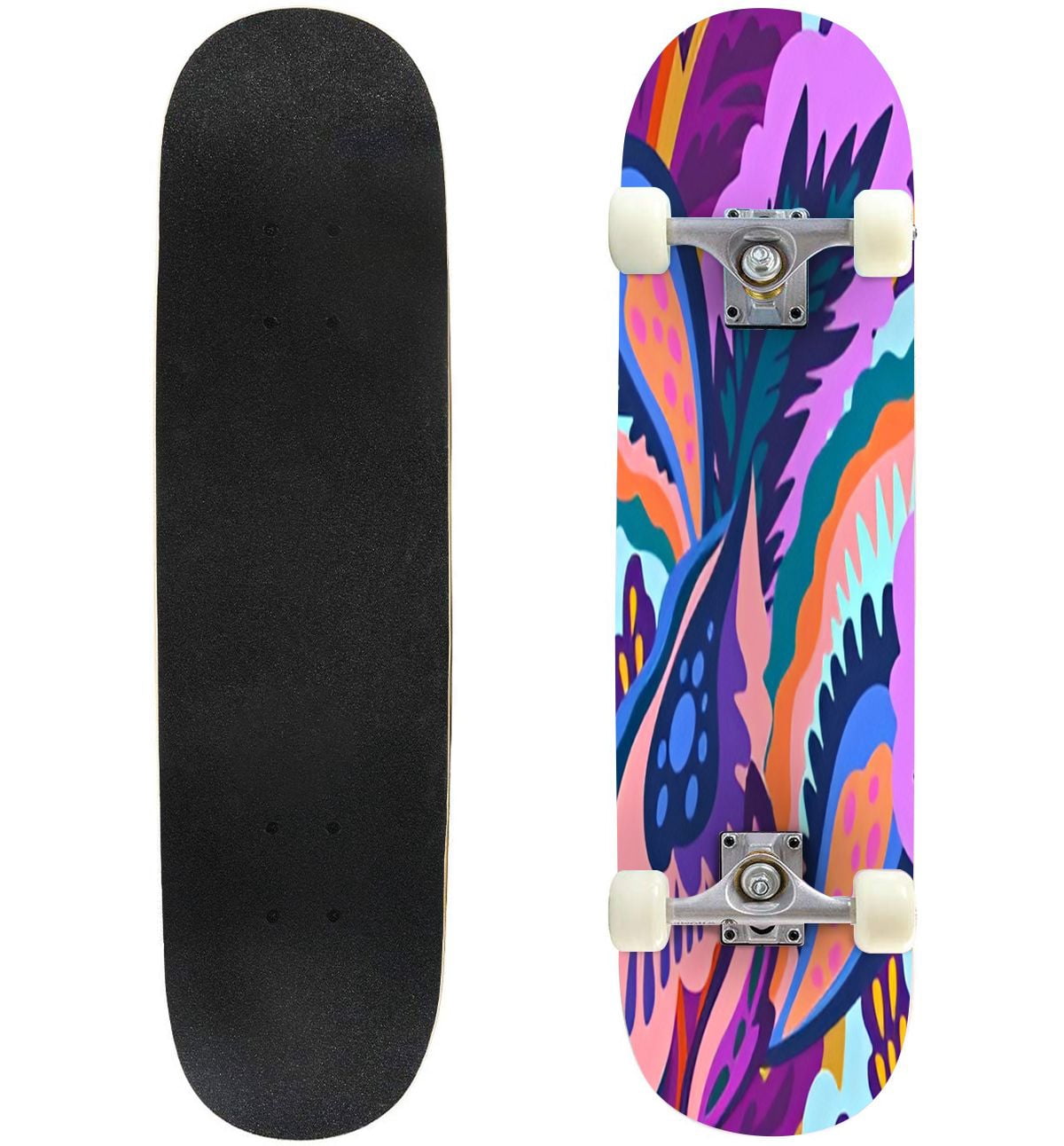 Skateboards for Beginners Bright colorful seamless pattern floral ...