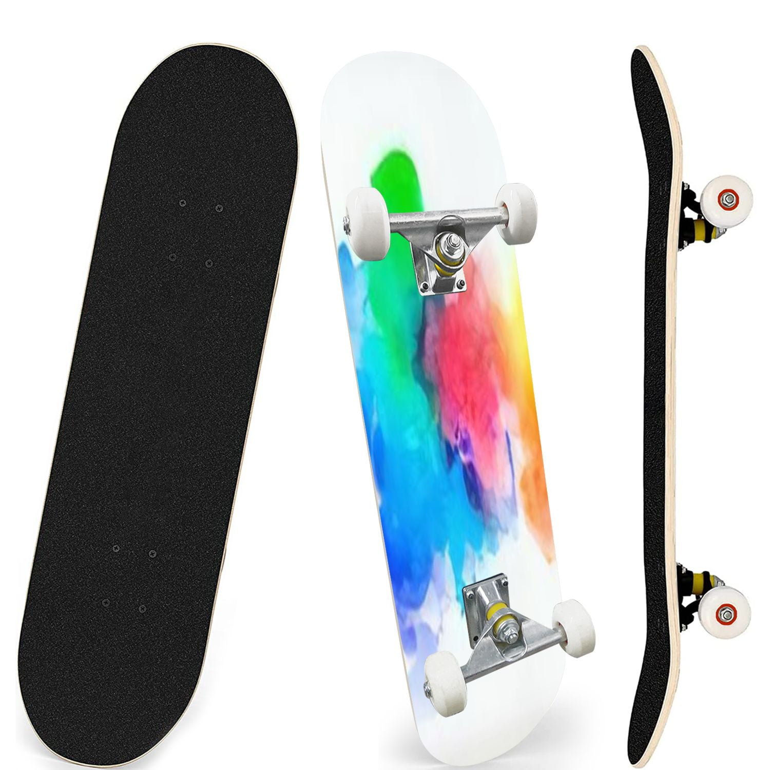 Skateboards for Beginners Bright rainbow colored watercolor paints ...