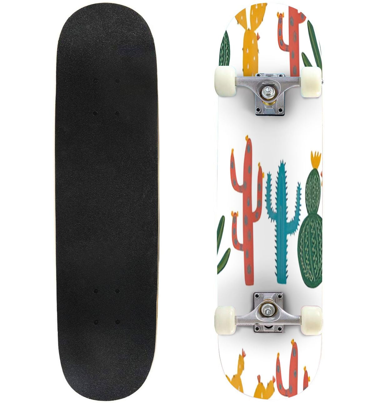 Skateboards for Beginners Cactus seamless pattern Watercolor repeated ...