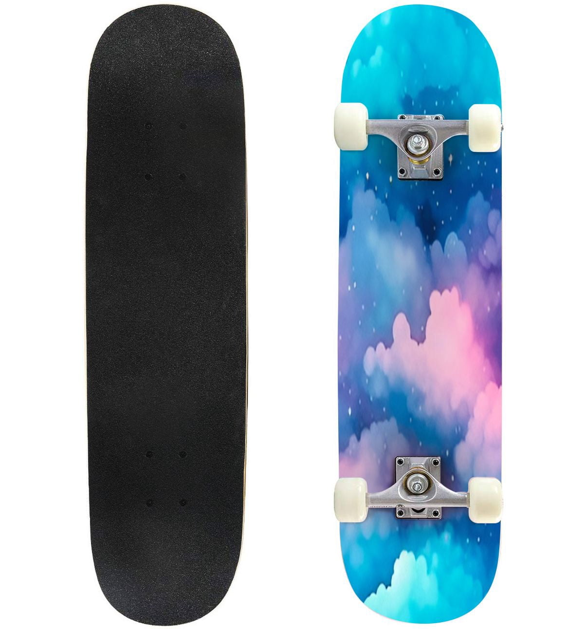 Skateboards for Beginners Clouds seamless watercolor pattern blue ...