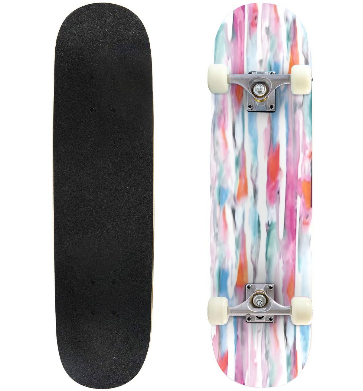 Skateboards for Beginners Colorful dye striped seamless pattern Grunge ...