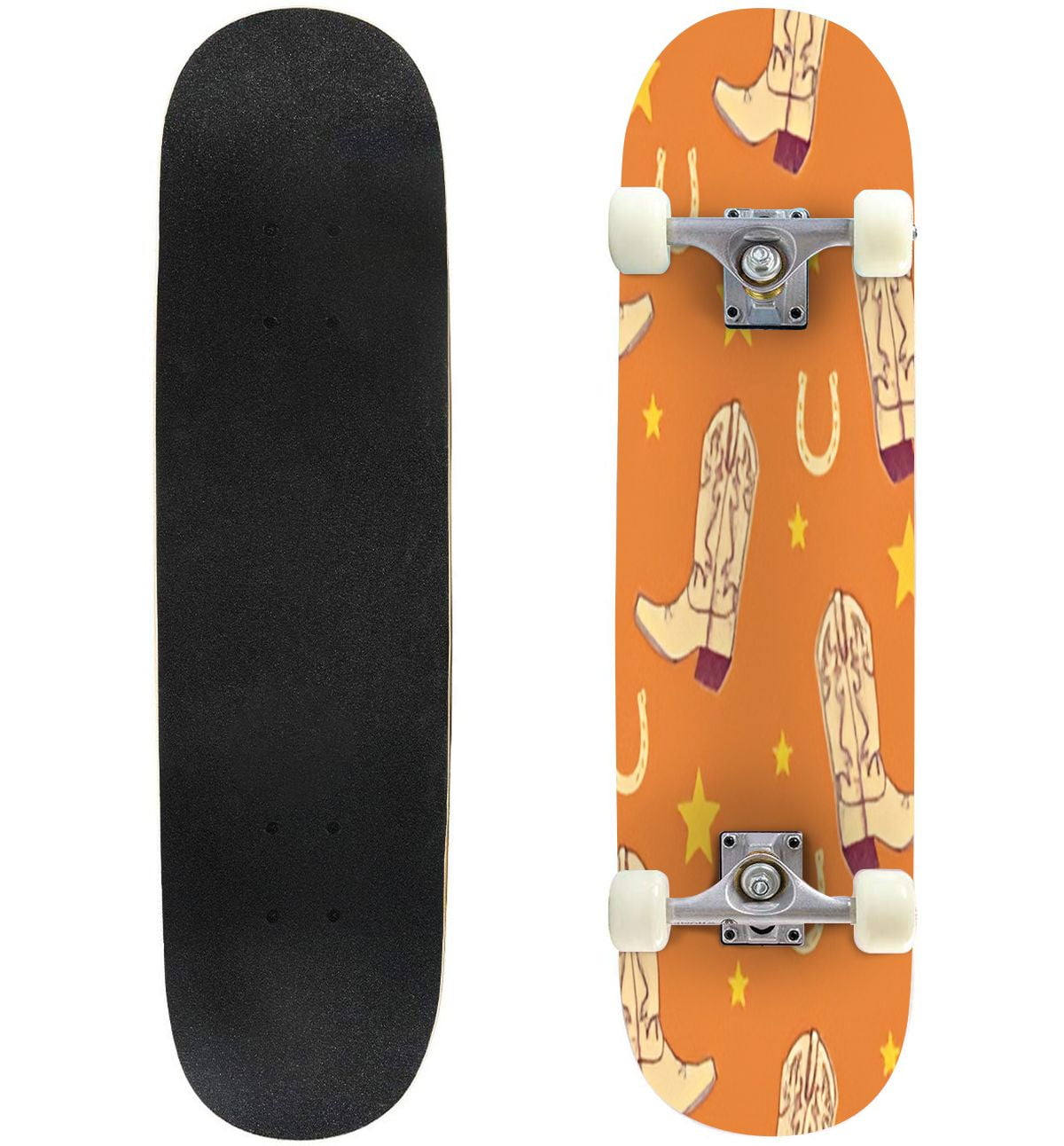 Skateboards for Beginners Cowboy boots seamless pattern rodeo elements ...