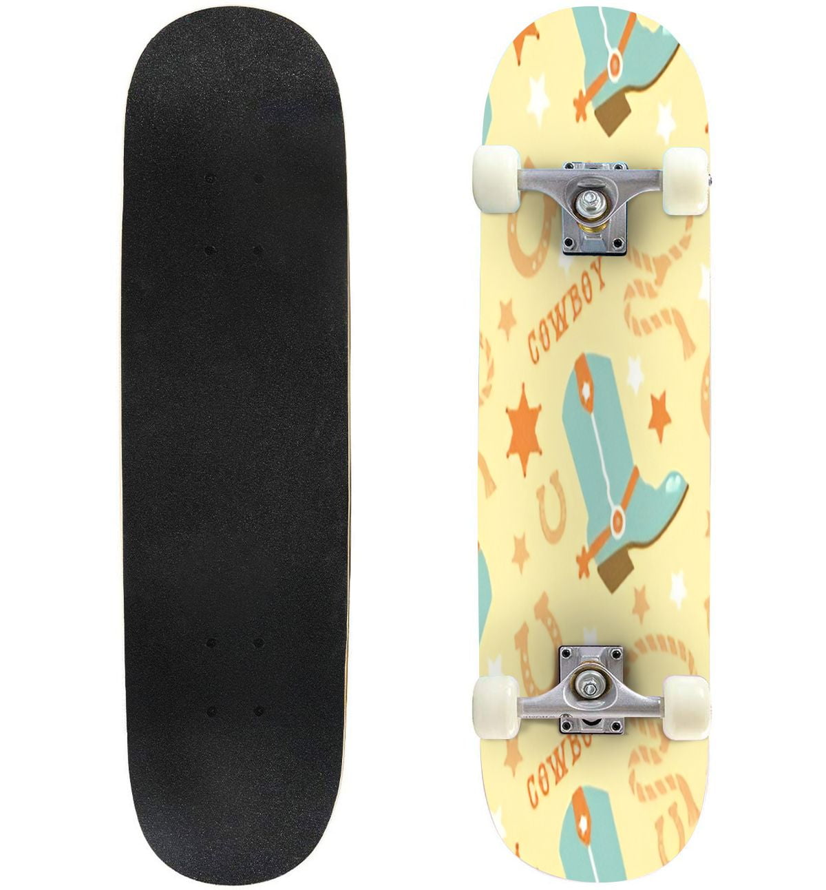 Skateboards for Beginners Cowboy boots seamless pattern rodeo elements ...