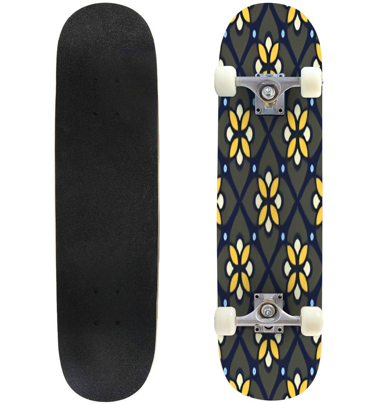 Skateboards for Beginners Cute small yellow flower abstract line shapes ...