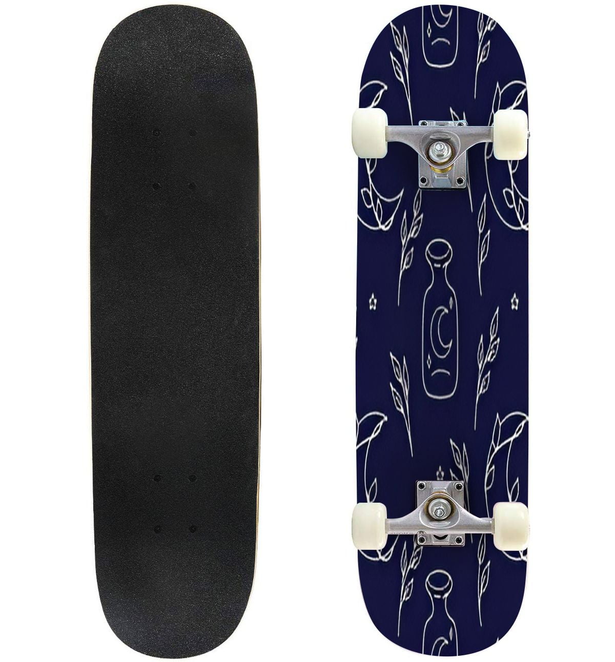 Skateboards for Beginners Esoteric seamless pattern crescent branch ...