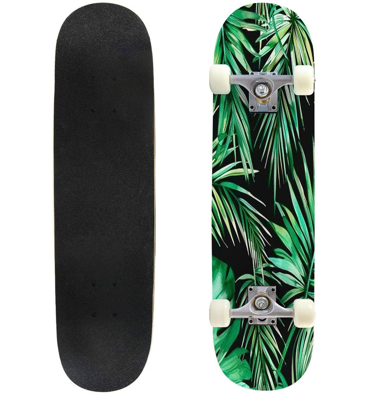 Skateboards for Beginners Green tropical palm banana leaves seamless 31 ...