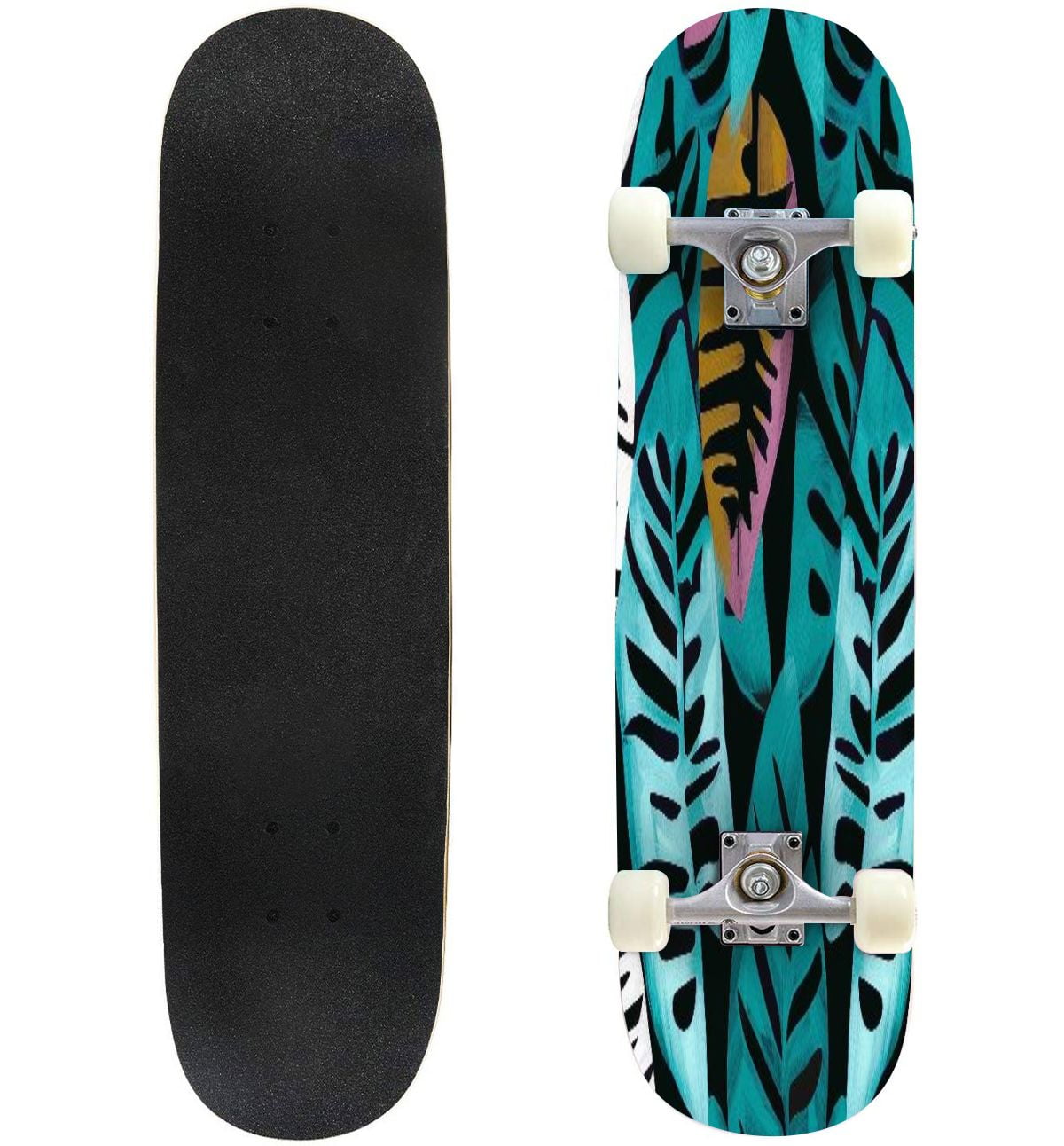 Skateboards for Beginners Jungle seamless texture two layers leaves ...