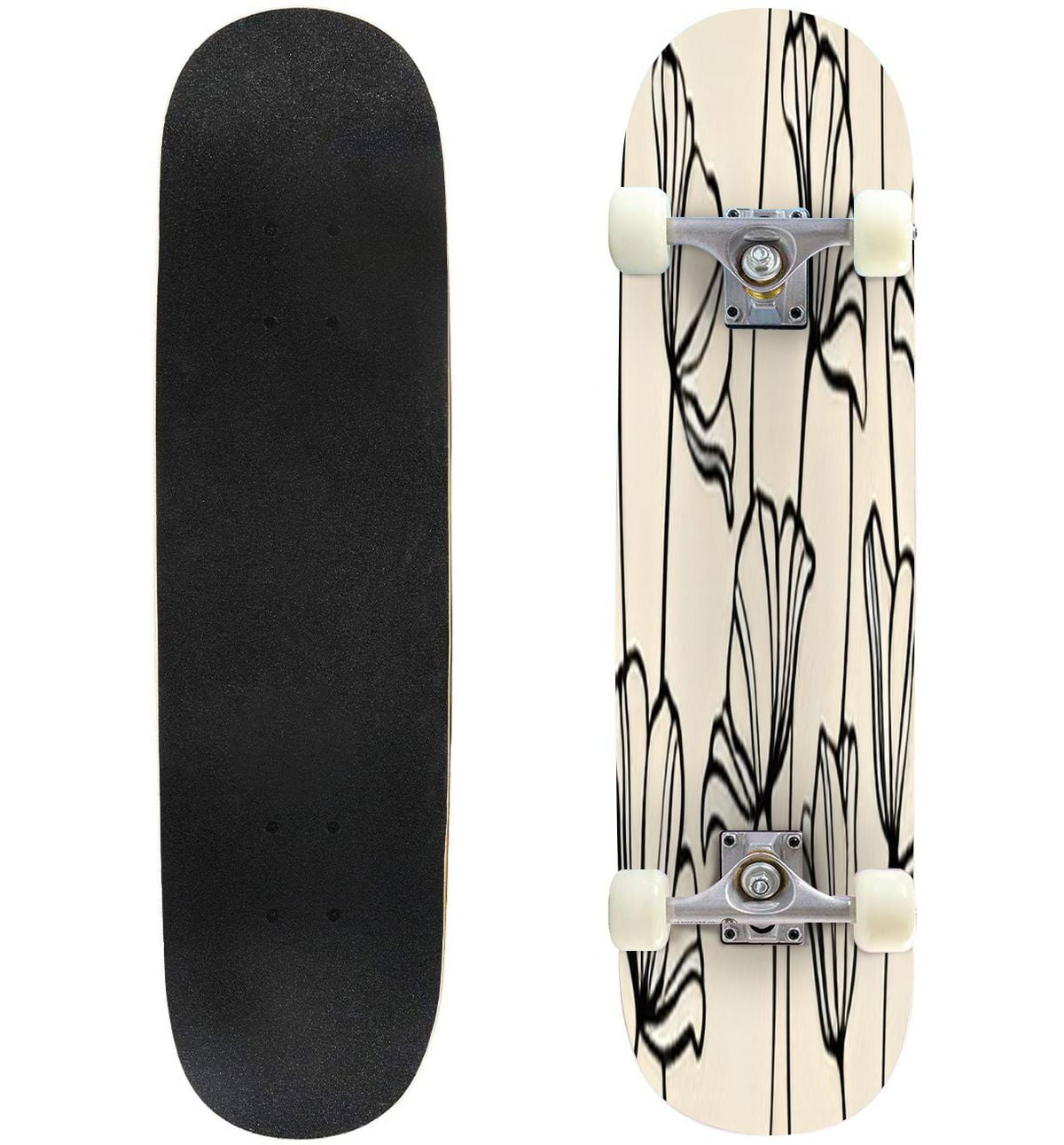 Skateboards for Beginners Leaves branch Hand Drawn doodle Scribble ...