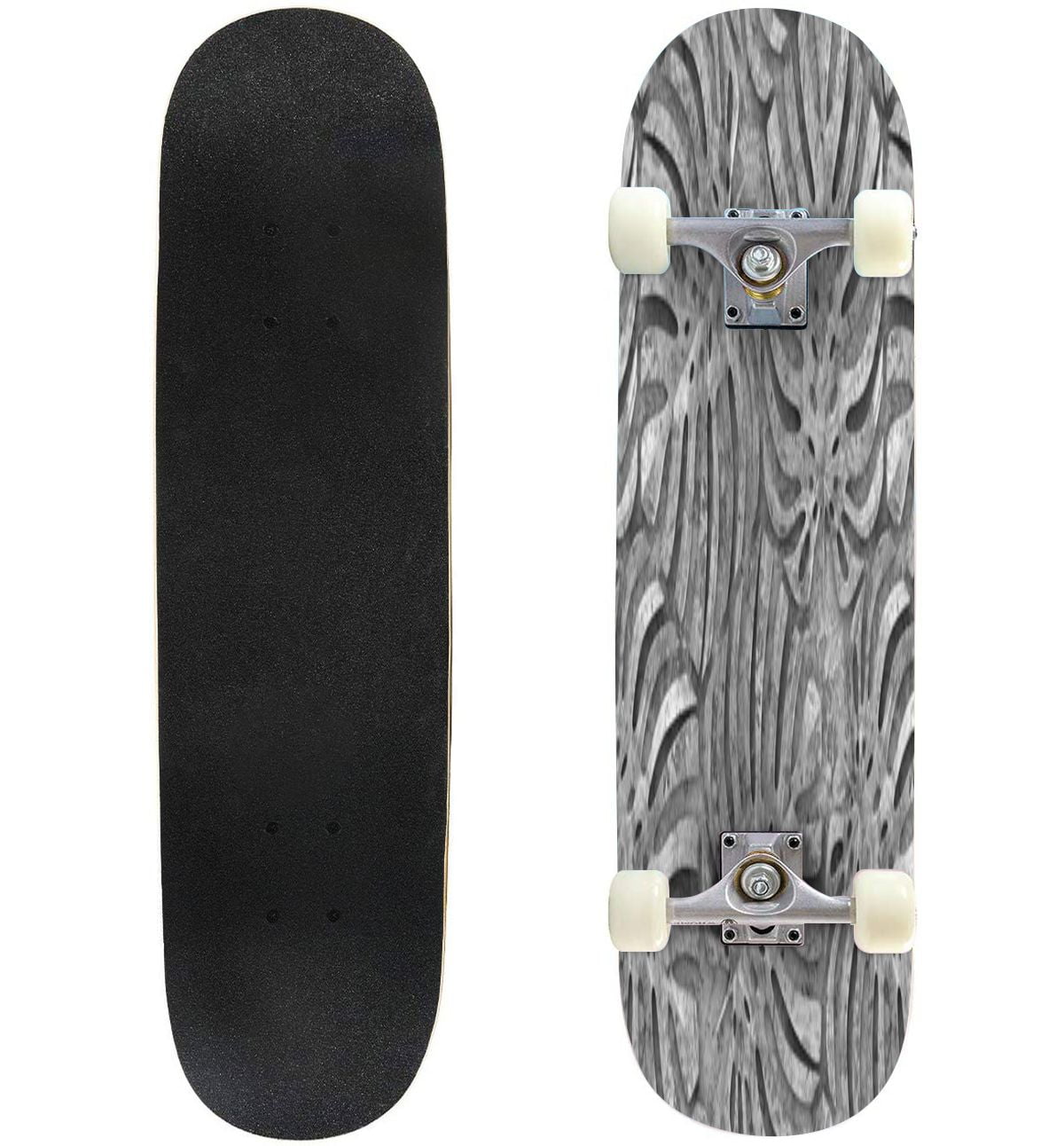 Skateboards for Beginners Leaves monstera wood white seamless realistic ...