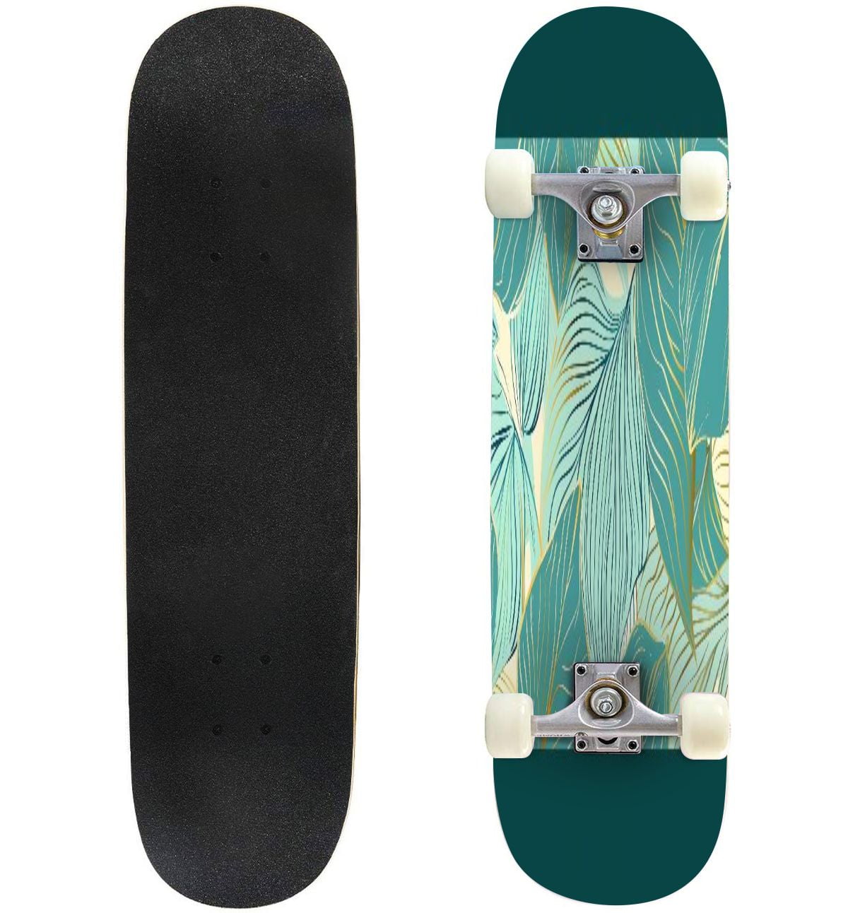 Skateboards for Beginners Luxury nature Floral Golden split leaf ...