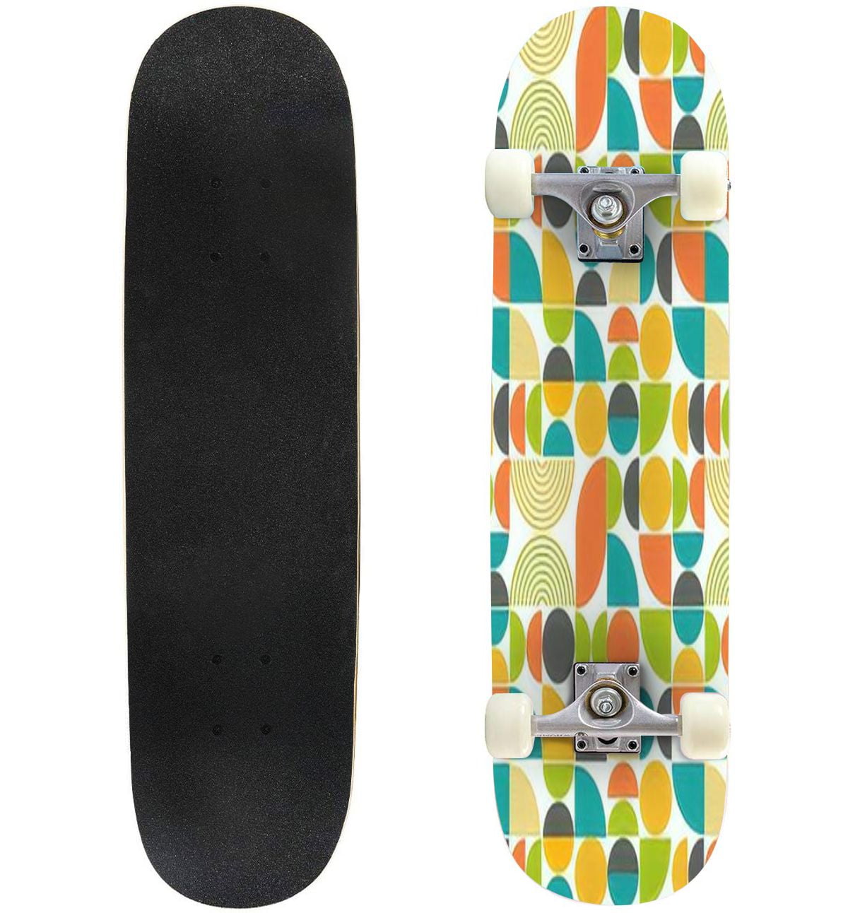 Skateboards for Beginners Mid century modern seamless teal orange ...