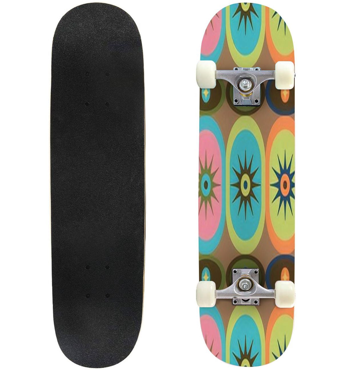 Skateboards for Beginners Mid century modern starbursts colorful ...