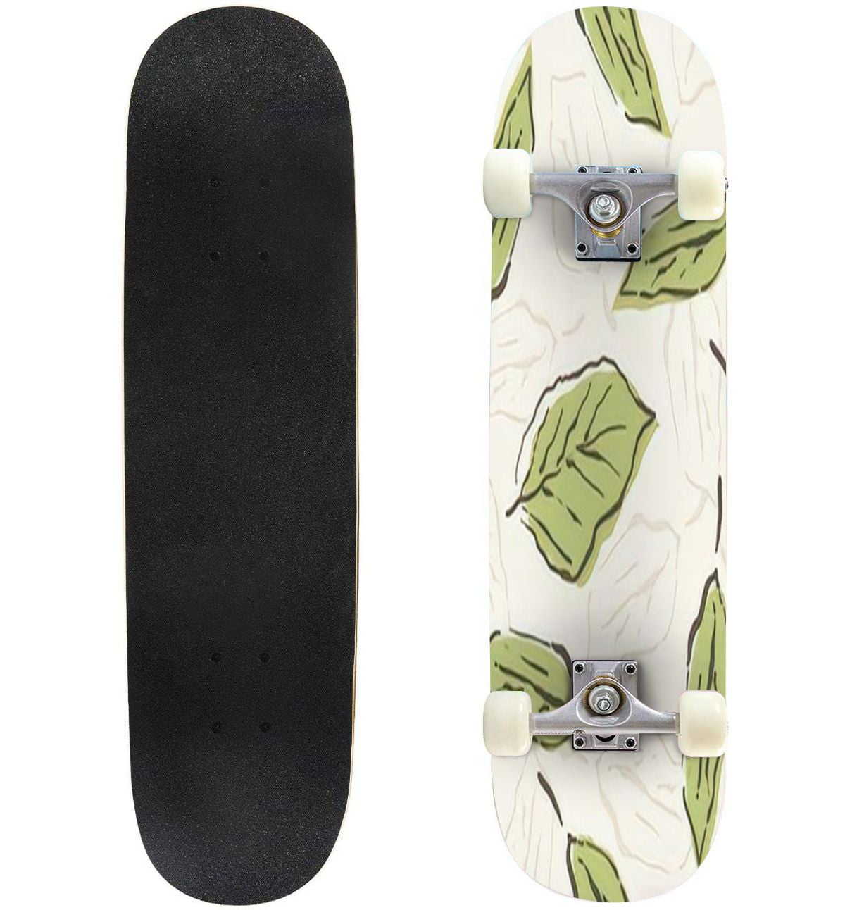 Skateboards for Beginners Mid century modern style scattered leaves ...