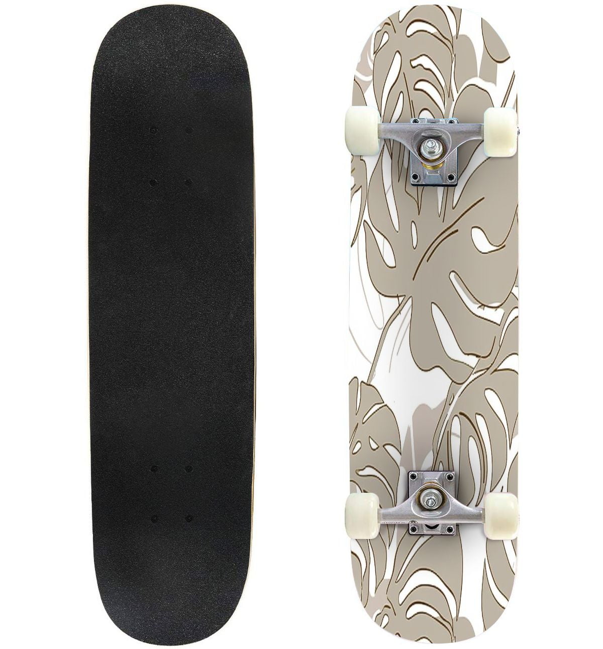 Skateboards for Beginners Minimal botanical seamless Tropical monstera ...