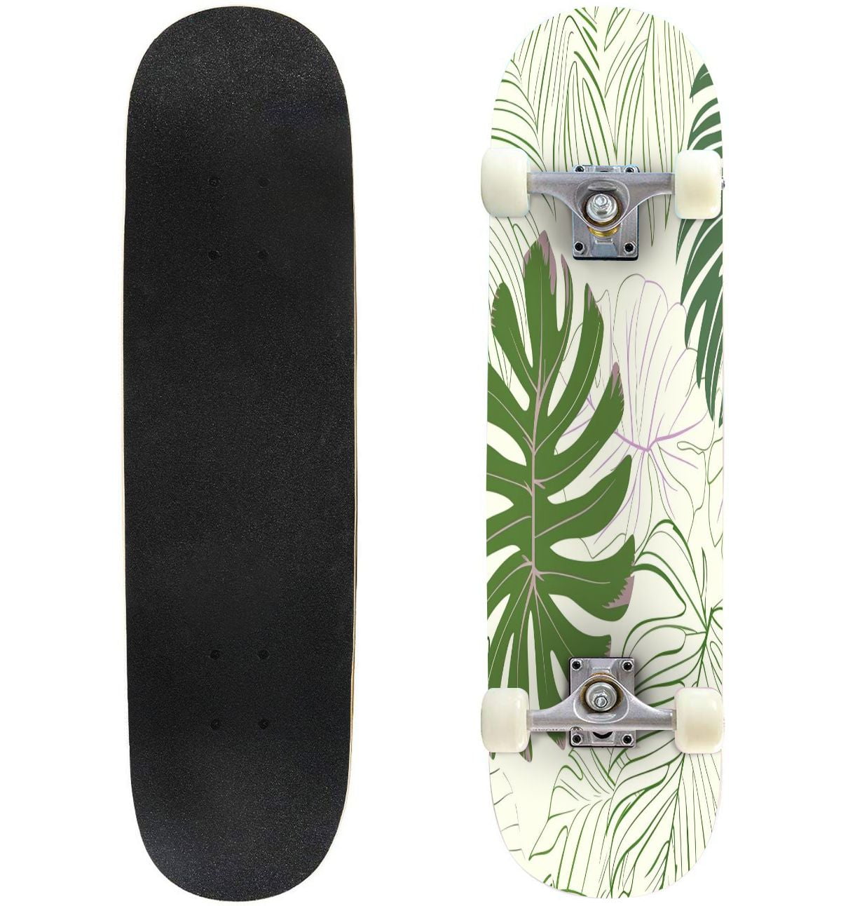 Skateboards for Beginners Monstera Seamless tropical leaves 31"x8 ...