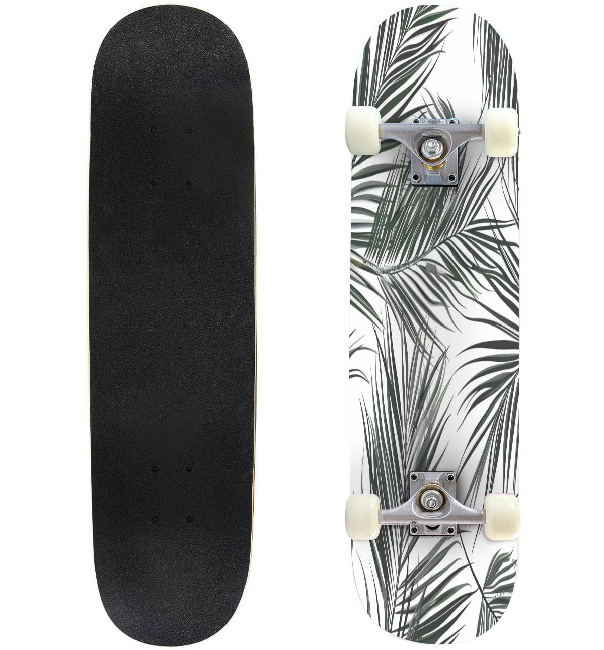 Skateboards for Beginners Nature seamless drawn tropical summer white ...