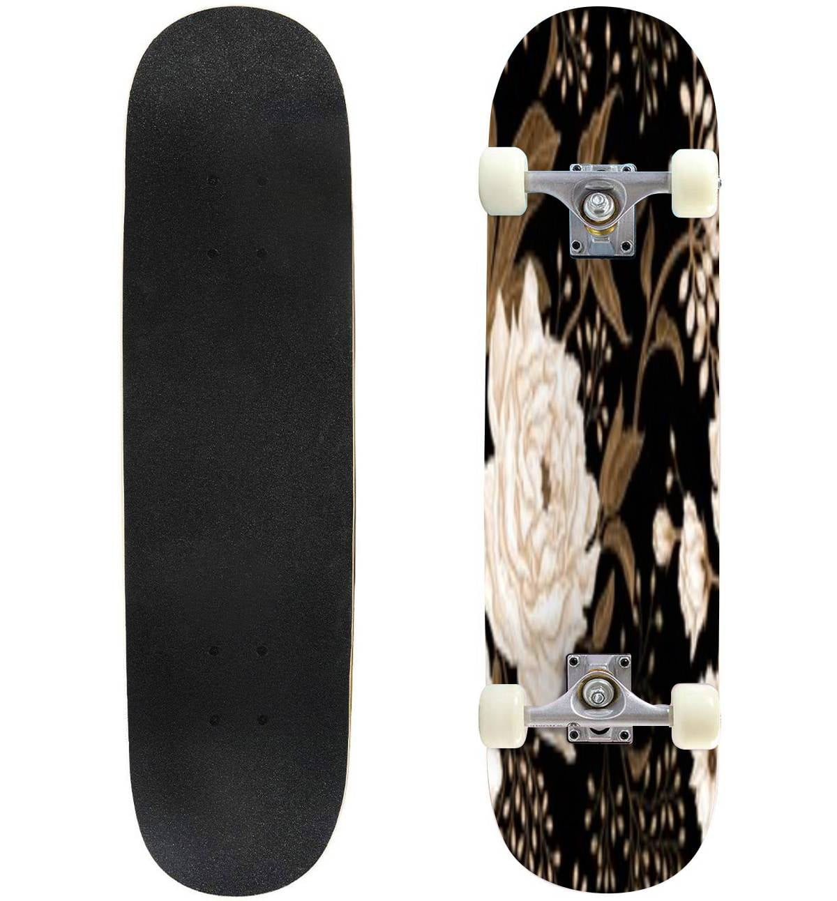 Skateboards for Beginners Peonies roses Floral vintage seamless pattern ...