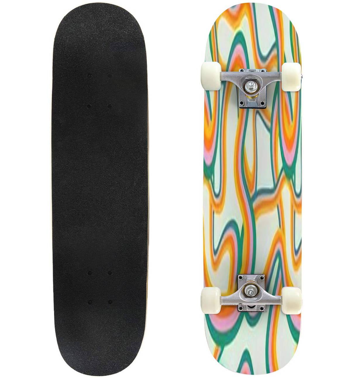 Skateboards for Beginners Retro 60s style rainbow seamless pastel color ...