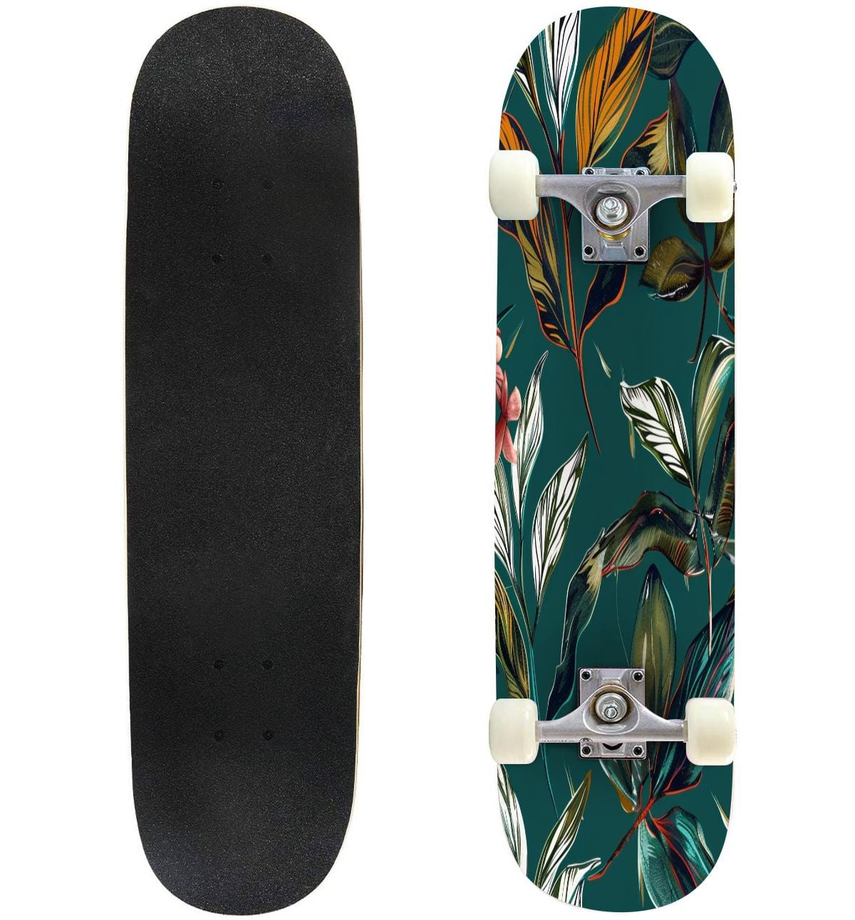 Skateboards for Beginners Retro Tropical forest botanical Motifs ...