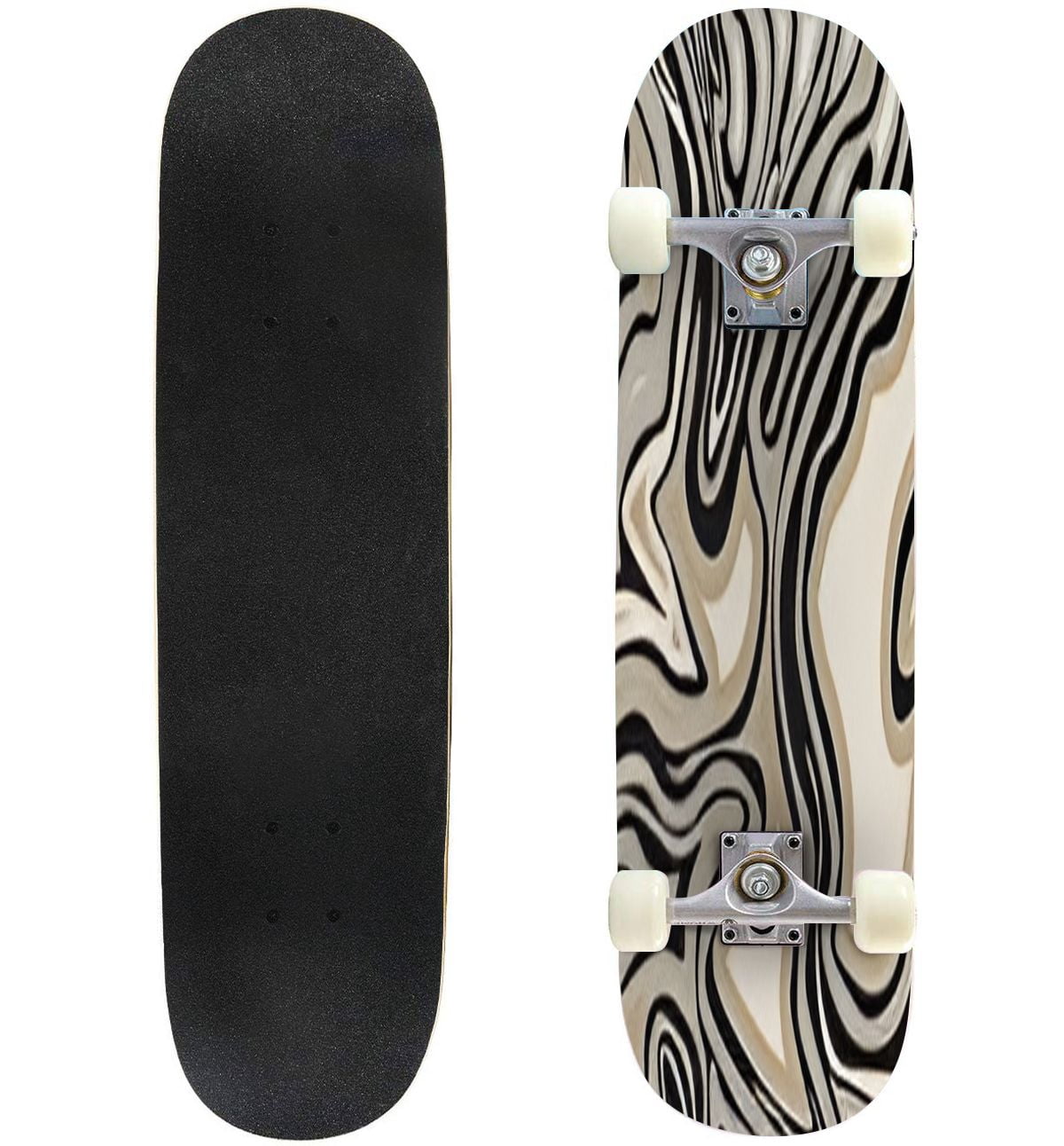 Skateboards for Beginners Retro liquid coffee brown marble seamless ...