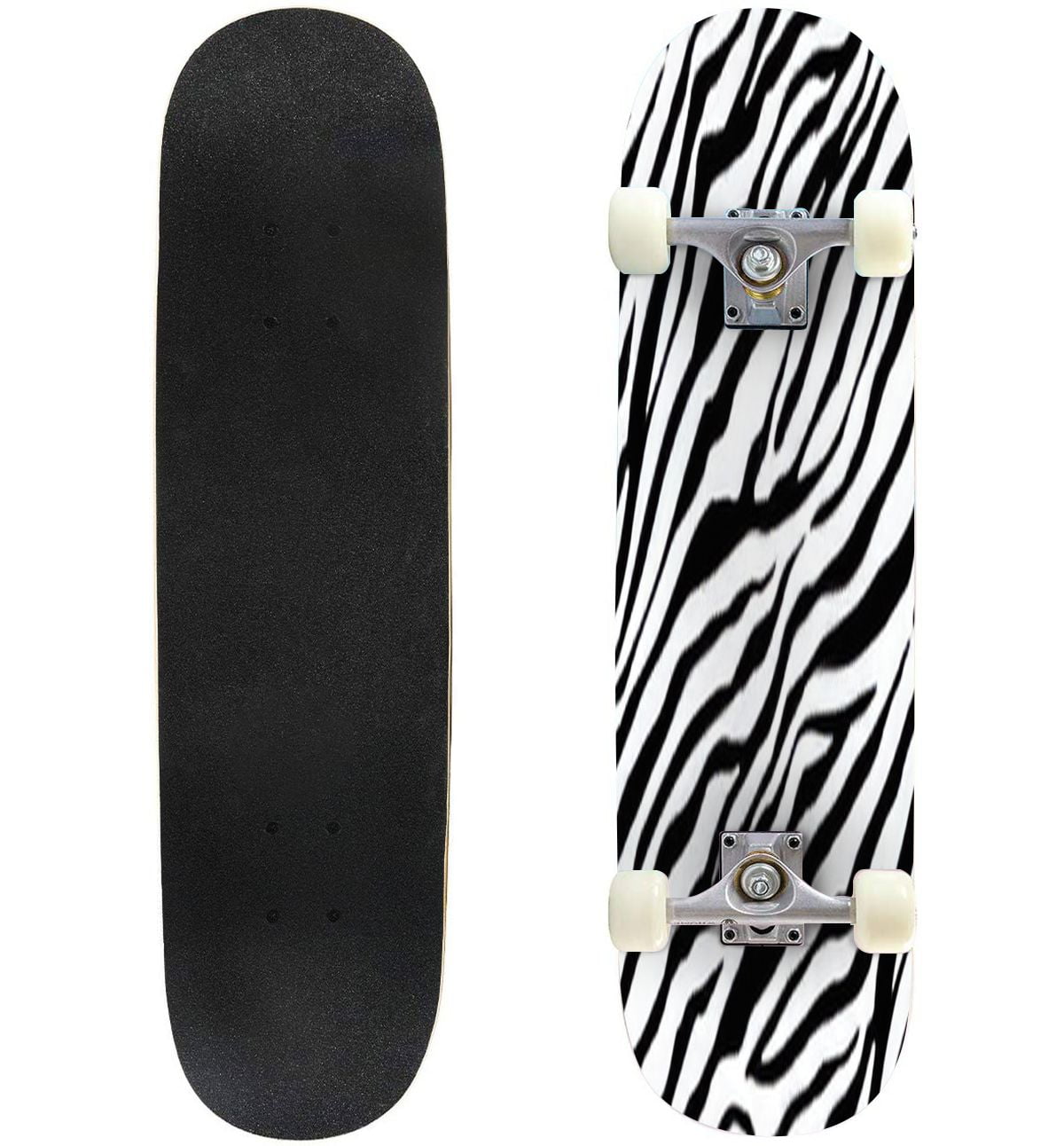 Skateboards for Beginners Seamless Black White animal skin Repeatable ...